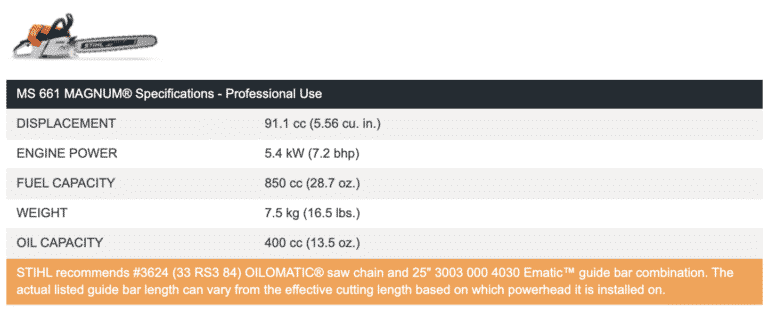 STIHL Chainsaw MS 661 Magnum® - Chenango Supply Company