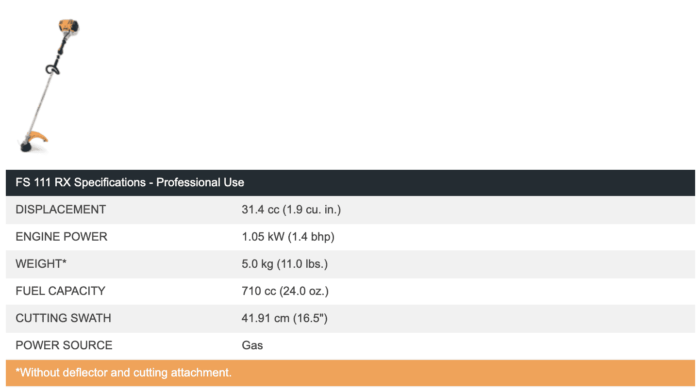 STIHL Trimmer FS 111 RX - Chenango Supply Company